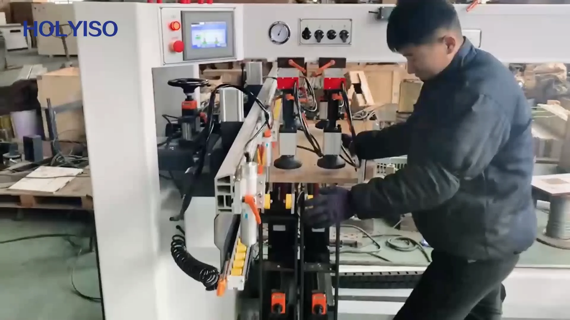 Woodworking Multi Hole Wood Panel Board Drilling Machine 3 Head Multi ...