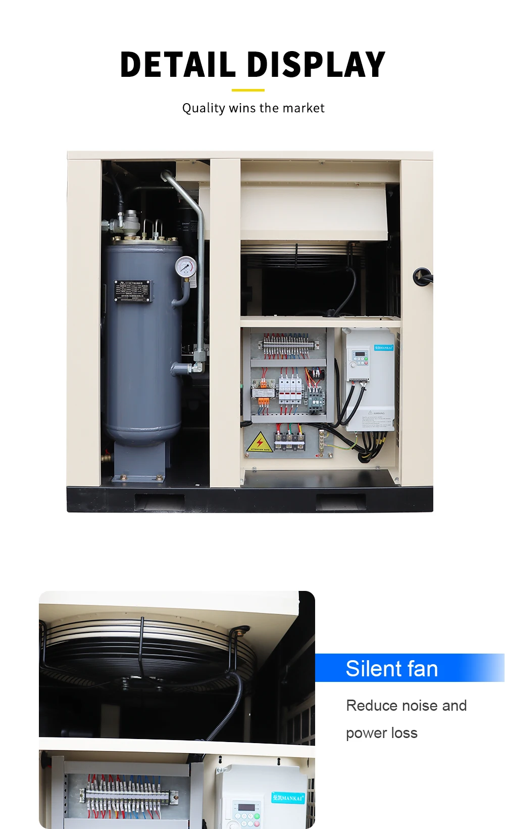 Mankai 8bar 10bar 220v 380v Industrial Screw Type In Stock Fixed Speed ...