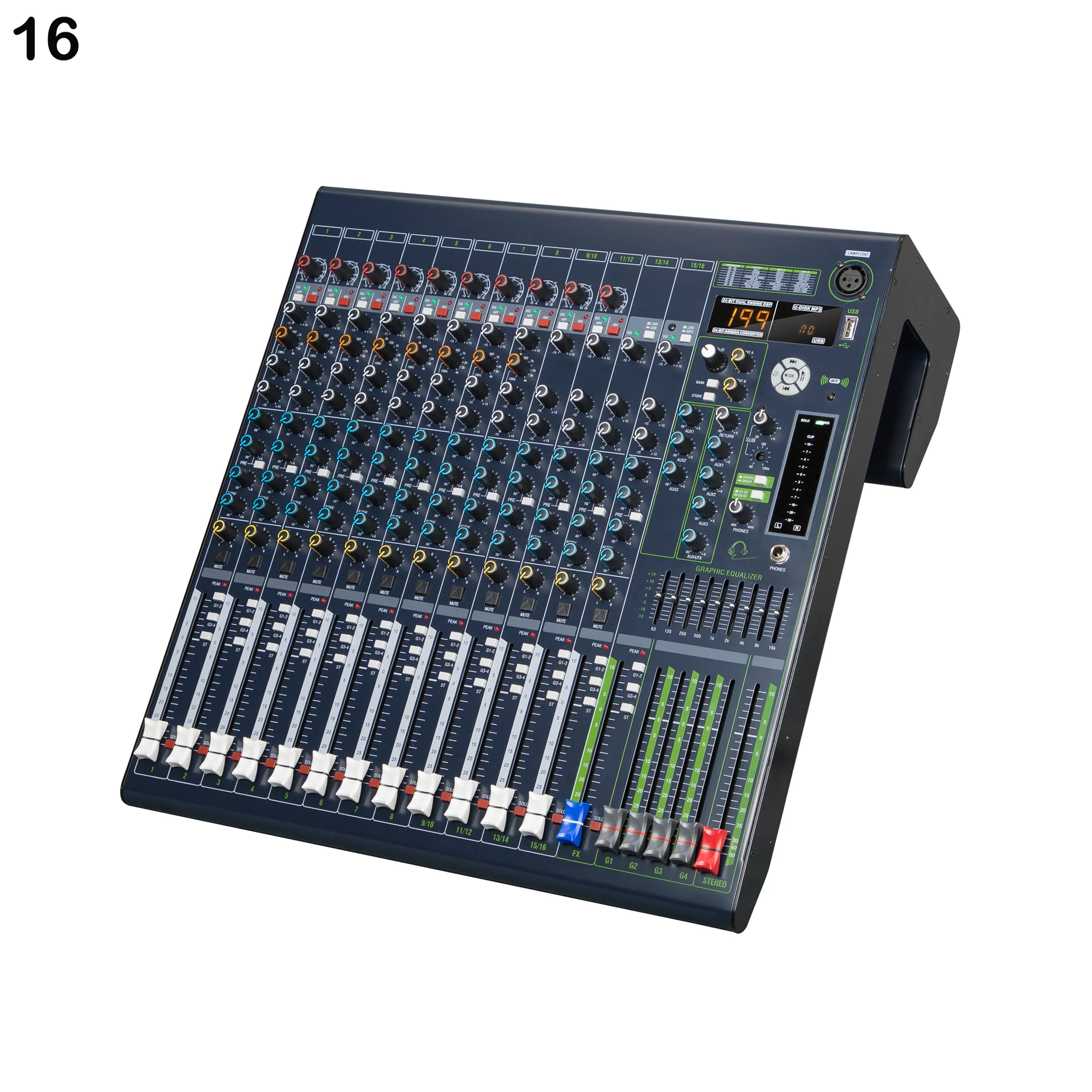 16 Channel Professional Digital Interface Mixer Audio Sound Board ...
