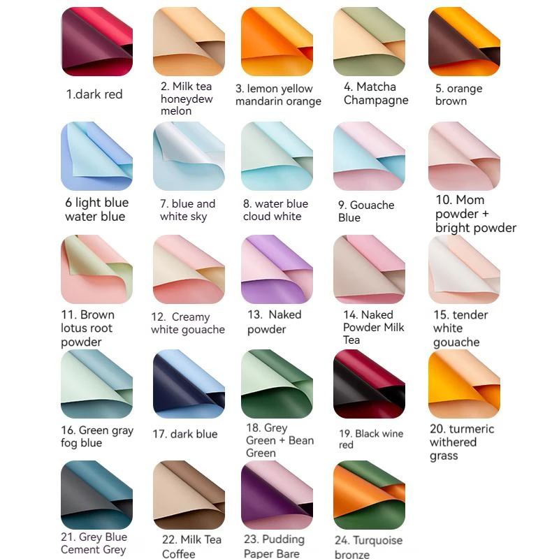 Two-color Gift Packing Wrapping Paper for Floral Bouquets