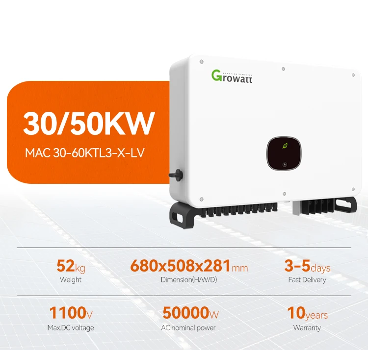 On Grid Solar System Mppt Inverter Mac 30ktl3-x Lv 380v Growatt 30kw On ...