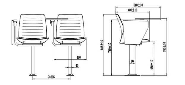 Leadcom Plastic Back Lecture Seating With Writing Tablet Classroom ...