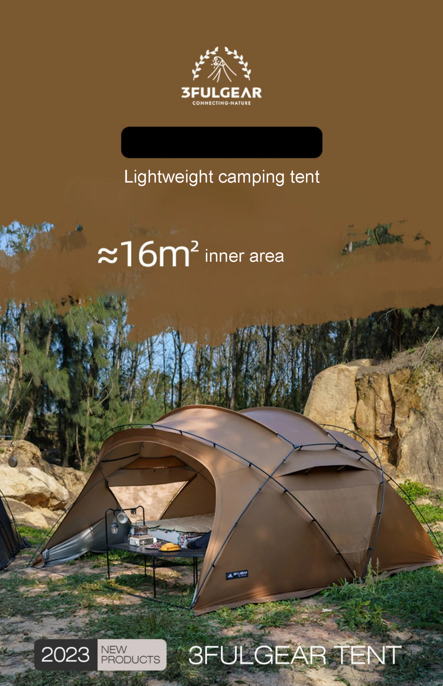 3F GEAR Beetle Tunnel Tent - 5-8 Person Spherical Camping Dome Tent