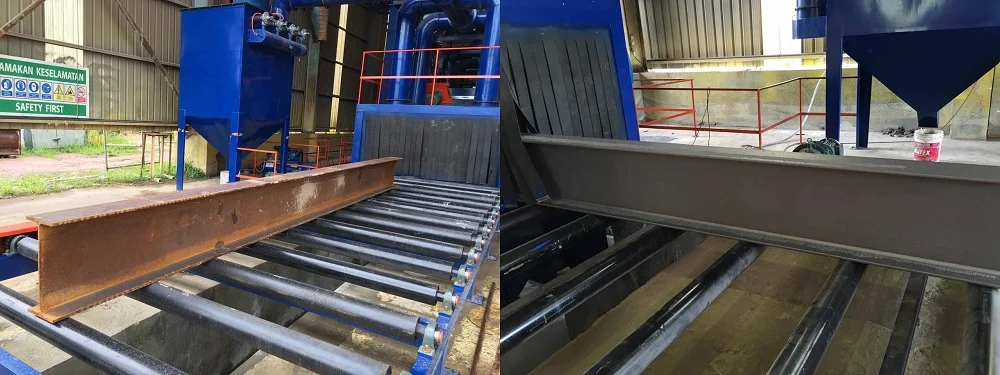 H Beam Steel Plate Shot Blast Cleaning Machine/steel Plate Pretreatment ...