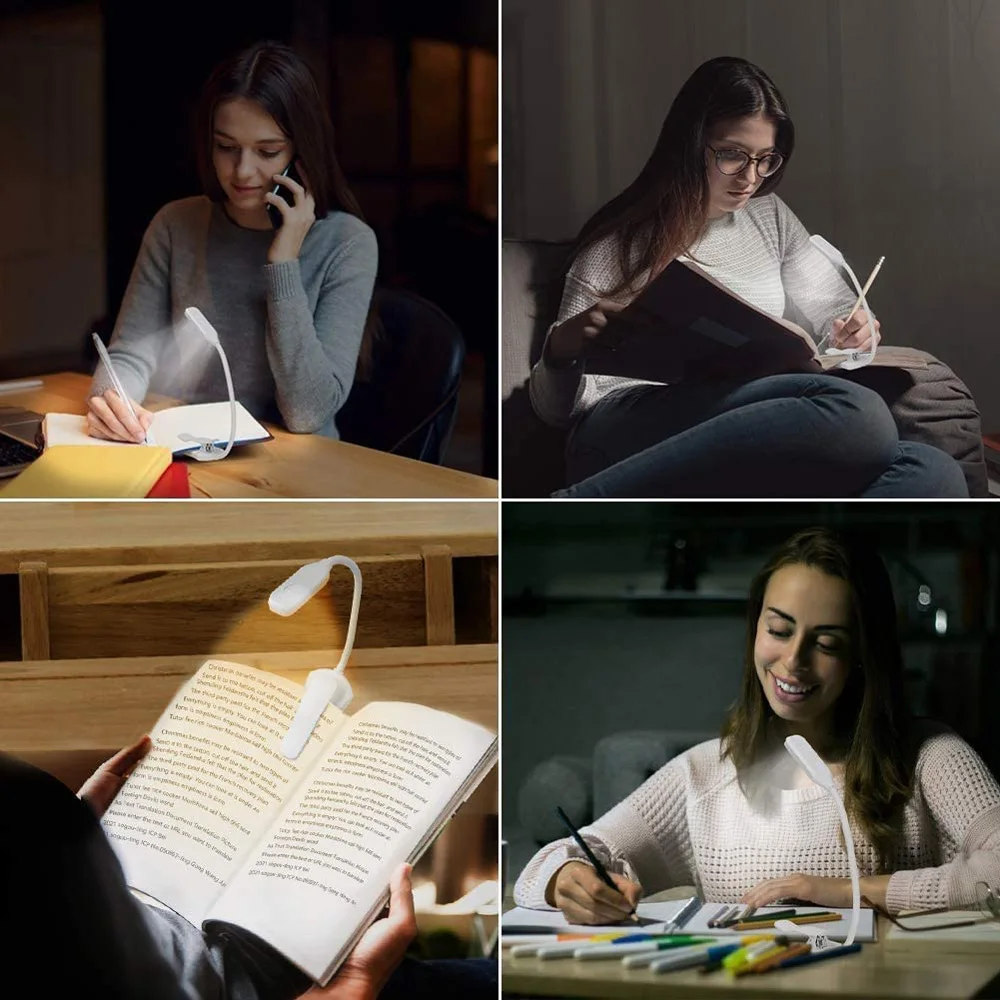 Mini Adjustable Led Bedroom Usb Rechargeable Book Reading Light ...