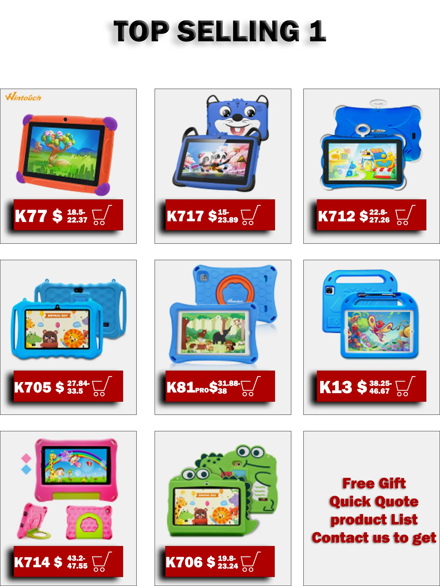 Cheapest Tablets Eye Protection 7 Inches Android for Kids