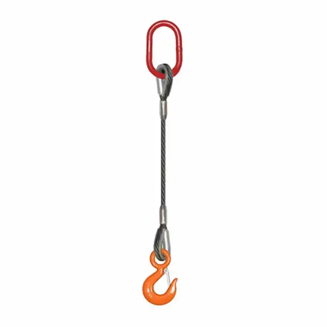 1t Single Leg Wire Rope Lifting Slings / Steel Wire Ropes Rigging With ...