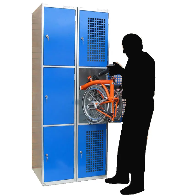 Baiwei Double-deck Bicycle Cabinets 2 Tier Bike Locker With Powder ...