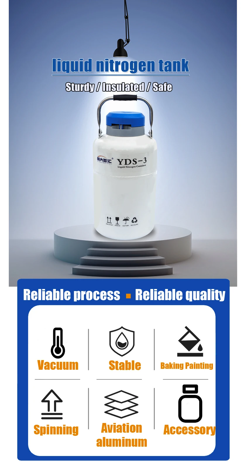 Wholesale Artificial Insemination Dewar Vessel 3-20 Liter YDS3 Liquid Nitrogen Container Freeze ...