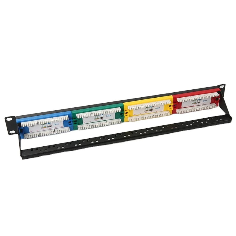 Rj45 Connector Cat6 Utp Metal Patch Panel 1u 19inch 24ports Modular ...
