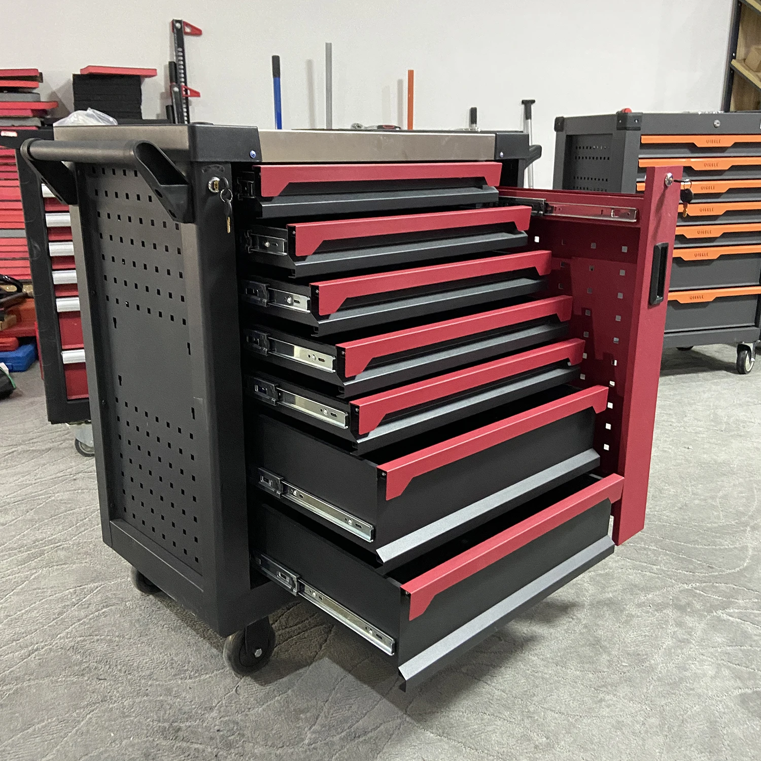 7 Drawer 31'' Rolling Tool Cart Heavy Duty Tool Storage Cabinet With 250 Pcs Tool Sets For ...