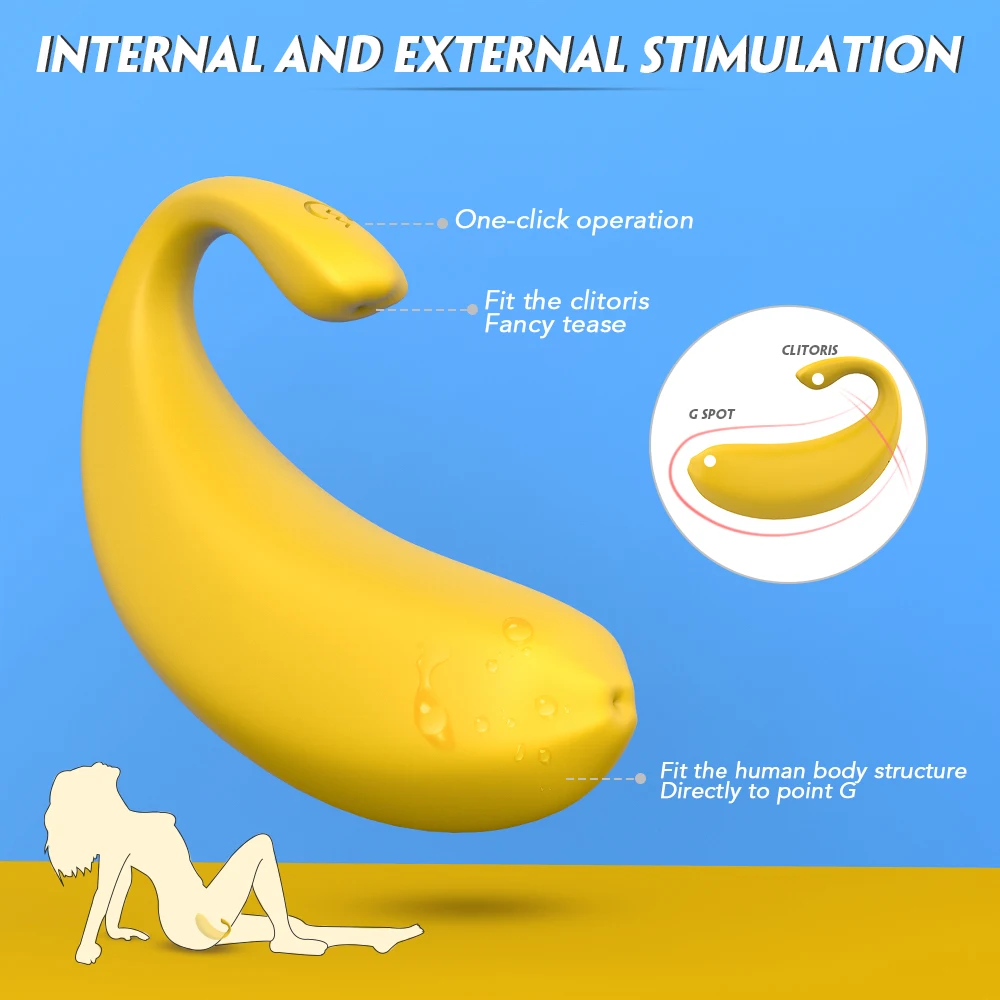 Hot On Silicone Sextoy Banana Shaped Clitoral Vibrator Eggs Vibrating