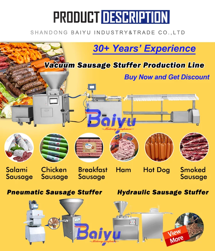 Baiyu New Automatic Embutidora Chorizo Filling Machine Industrial ...