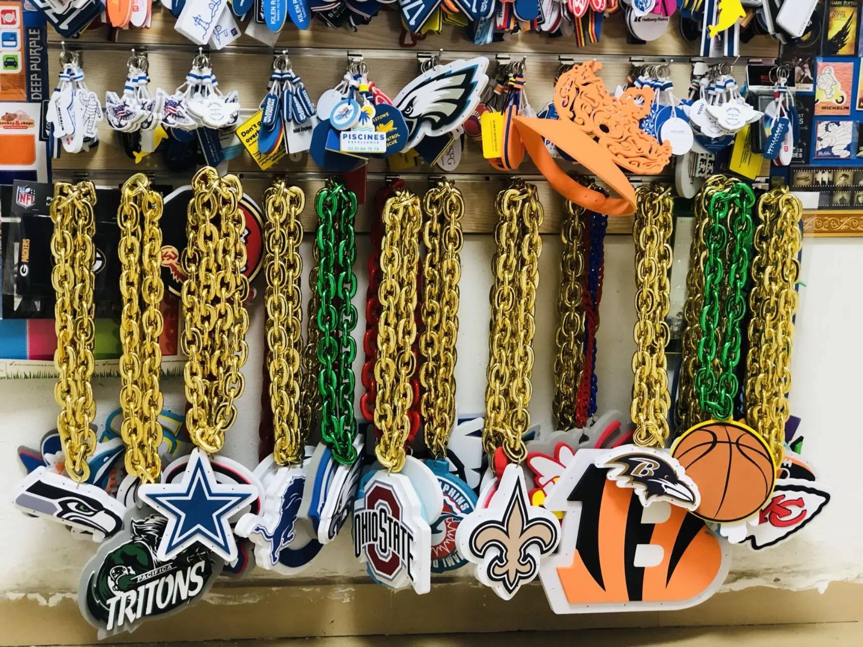 Nfl 3d Foam Chain Necklace Baltimore Ravens Green Bay Packers Oversized ...