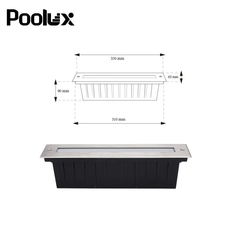 2023 Buried Rectangular Linear Inground Floor Lamp - IP67 RGB LED
