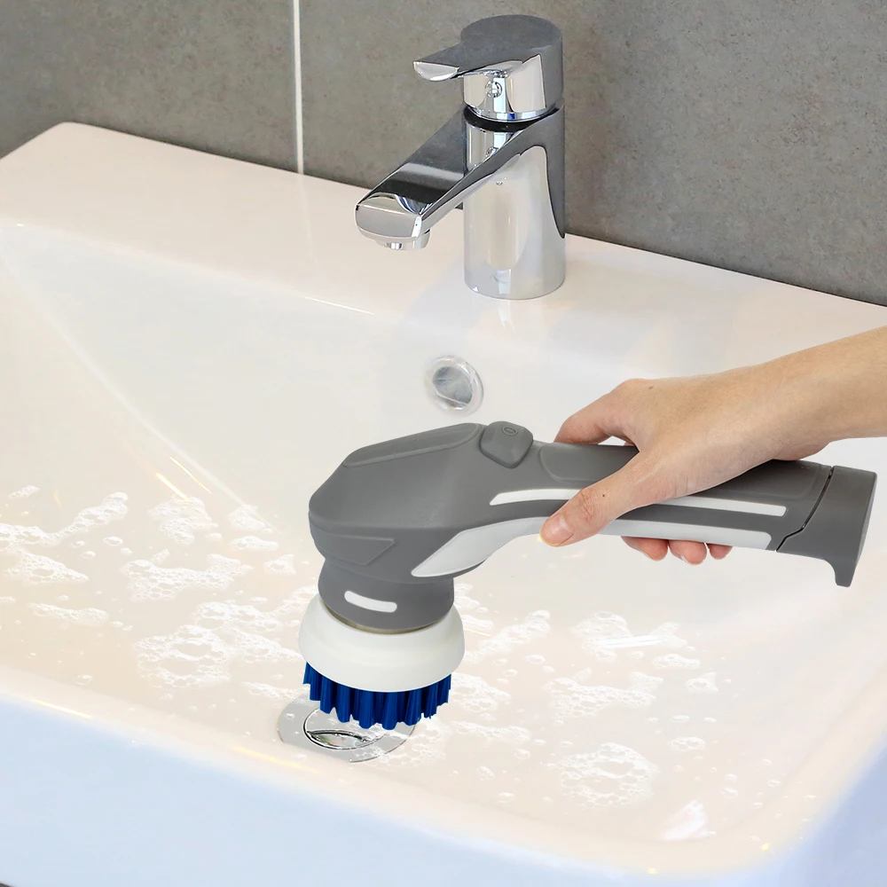 Rechargeable Multi-Functional Waterproof Short Electric Cleaning Brush ...