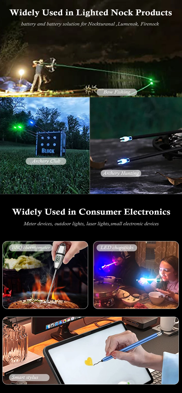 Dlyfull LIR425 Rechargeable CR425 Lithium Pin Battery for LED Fishing Float