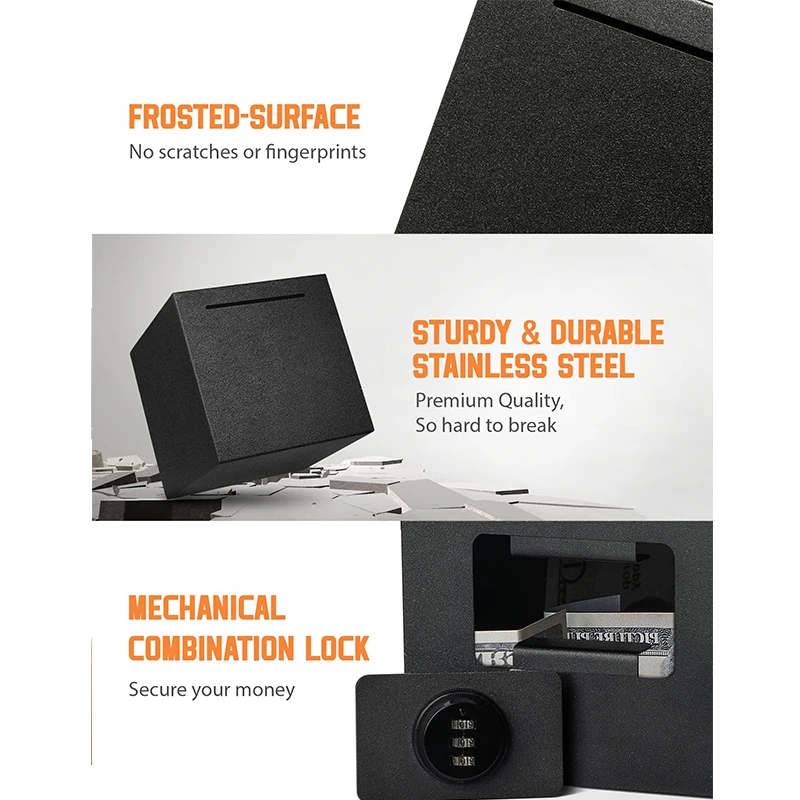 Metal Money Saving Box Stainless Steel Password Reusable Combination ...