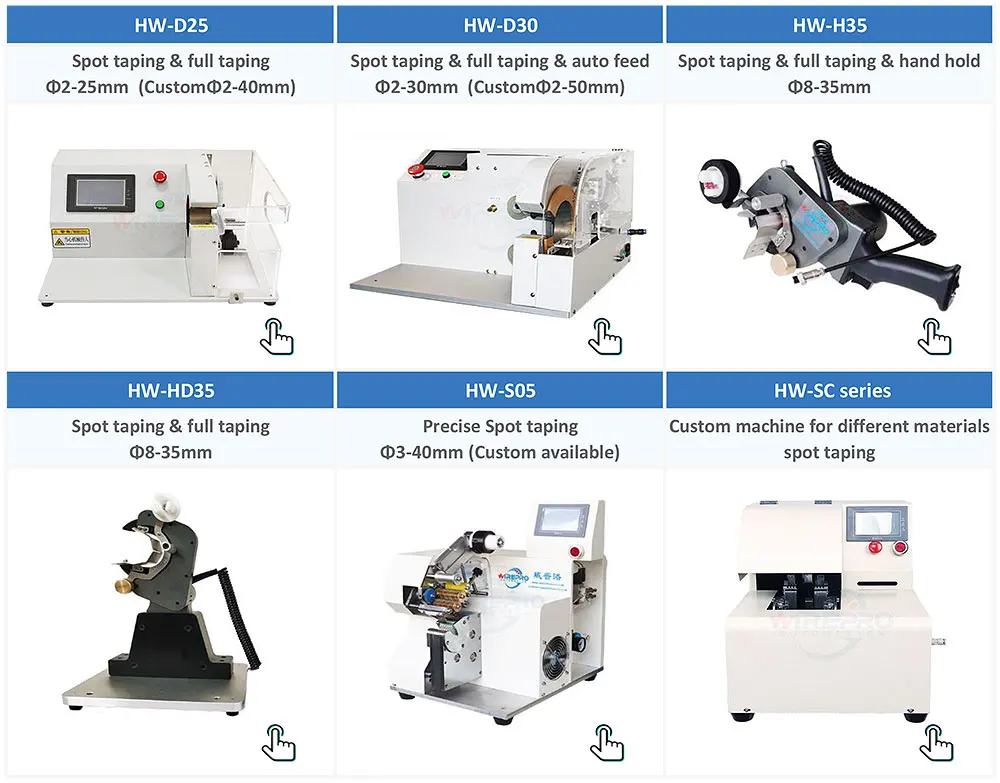 HW-H35 & HW-H55 Wire Harness Taping Machines - Portable & Efficient