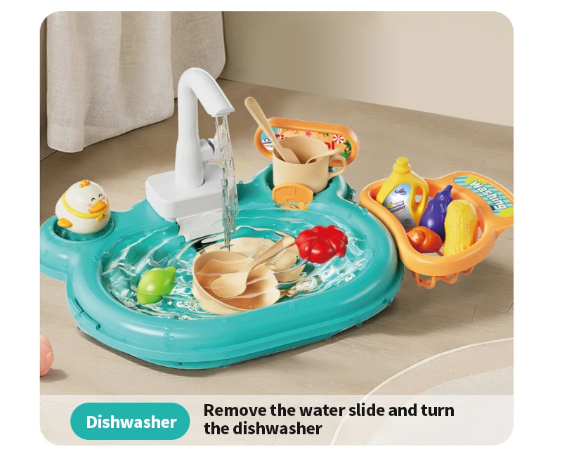 Leemook 2024 New Pretend Play Playhouse Electric Dishwasher Kitchen Toy ...