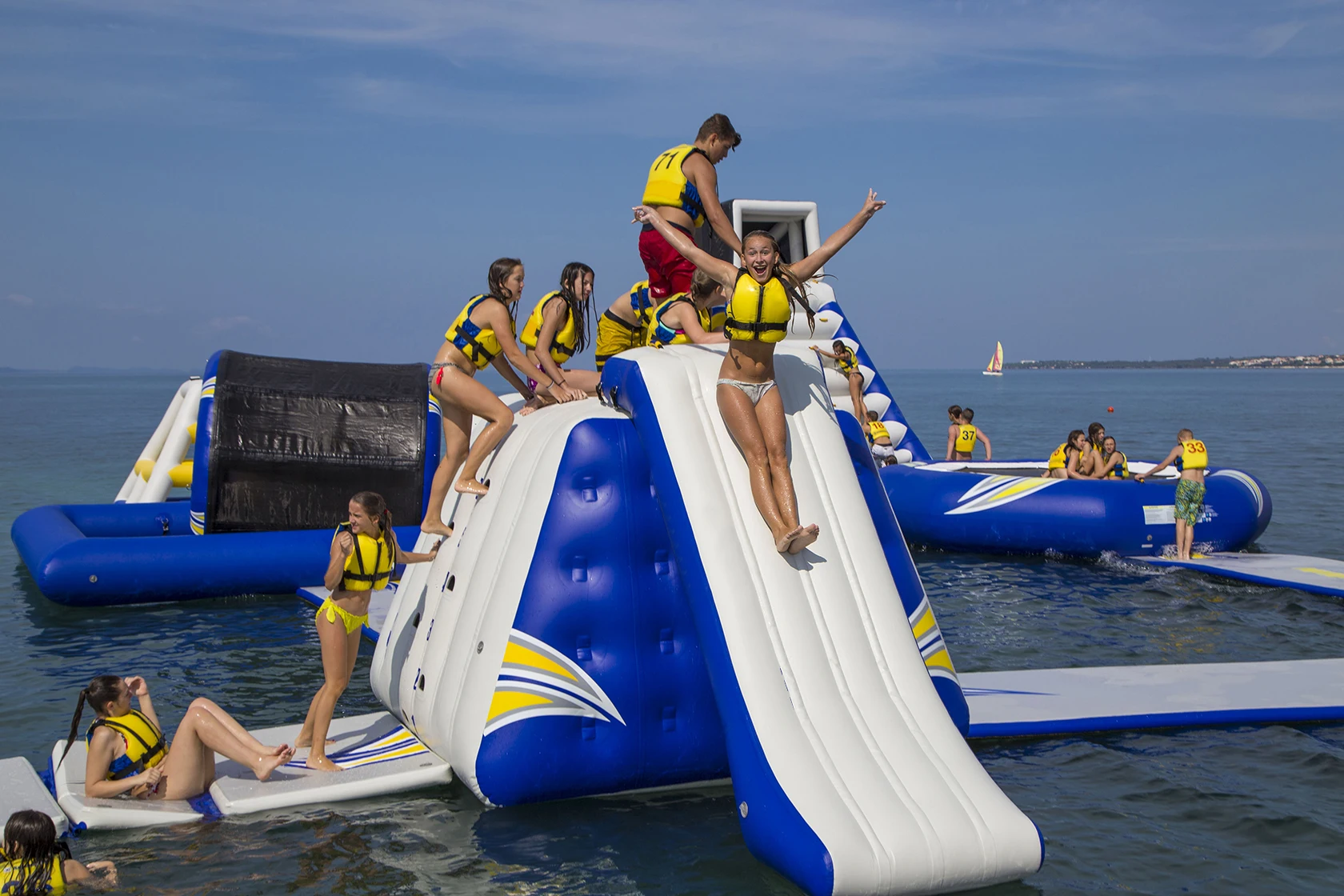 Alibaba.com: Commercial Giant Inflatable Climbing Wall 20m Water Slide ...