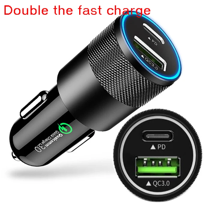 Usb Quick Car Charger 15w 3.1a Type C Pd Fast Charging Phone Car ...