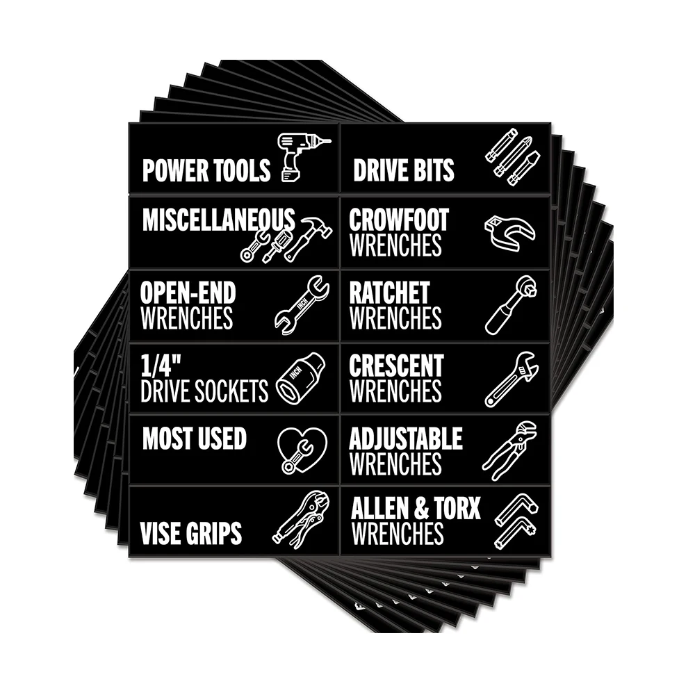 Tool Box Organizational Magnetic Labels Fits All Brands Of Steel Tool ...