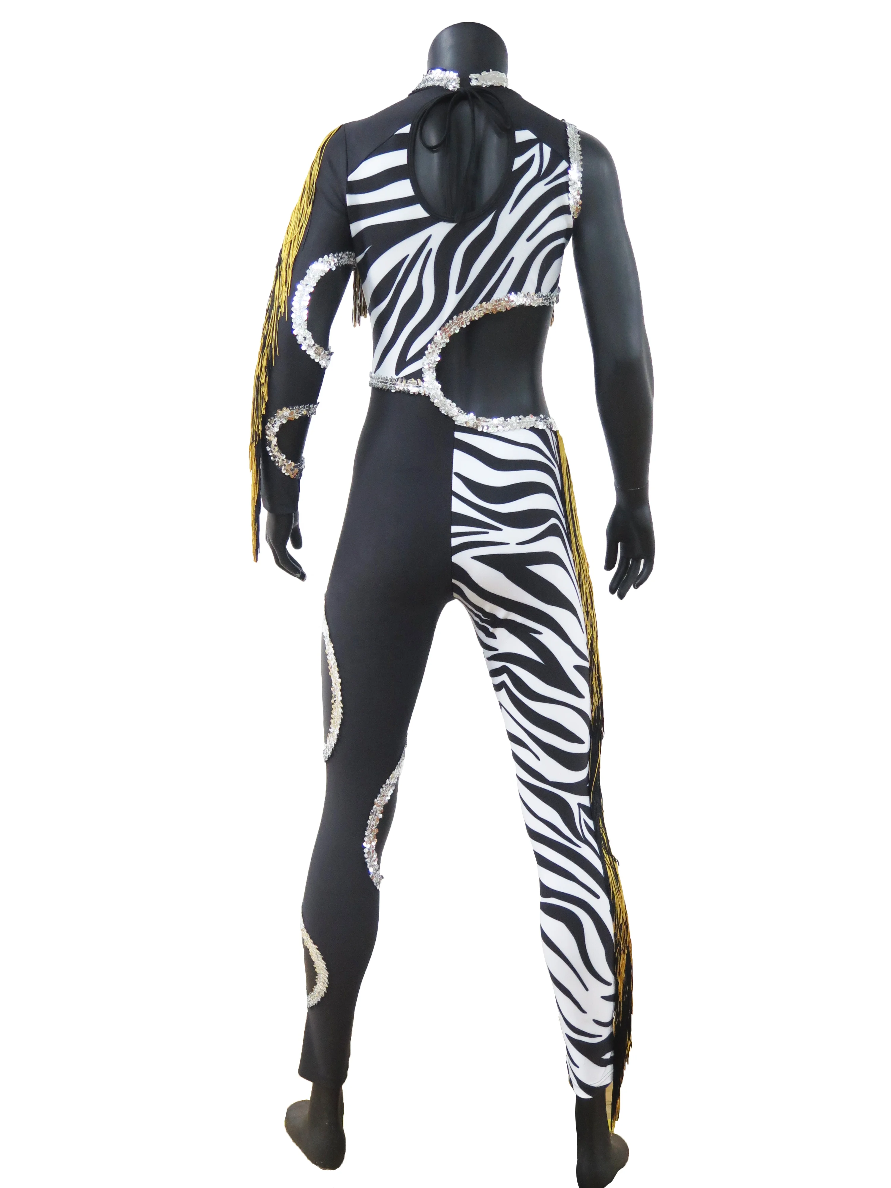 Custom Majorette Uniforms - Black Zebra Strip Sexy Dance Wear