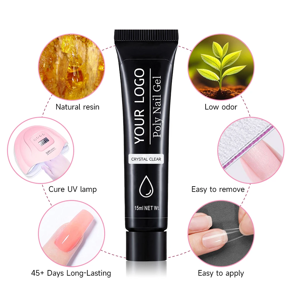 2024 New Nail Extension Building Poly Gel Acrylic Nails Peach Fuzz ...