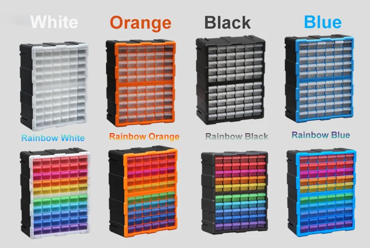 Multifunctional Small Parts Organizer 40 Drawer Stackable Storage Box ...