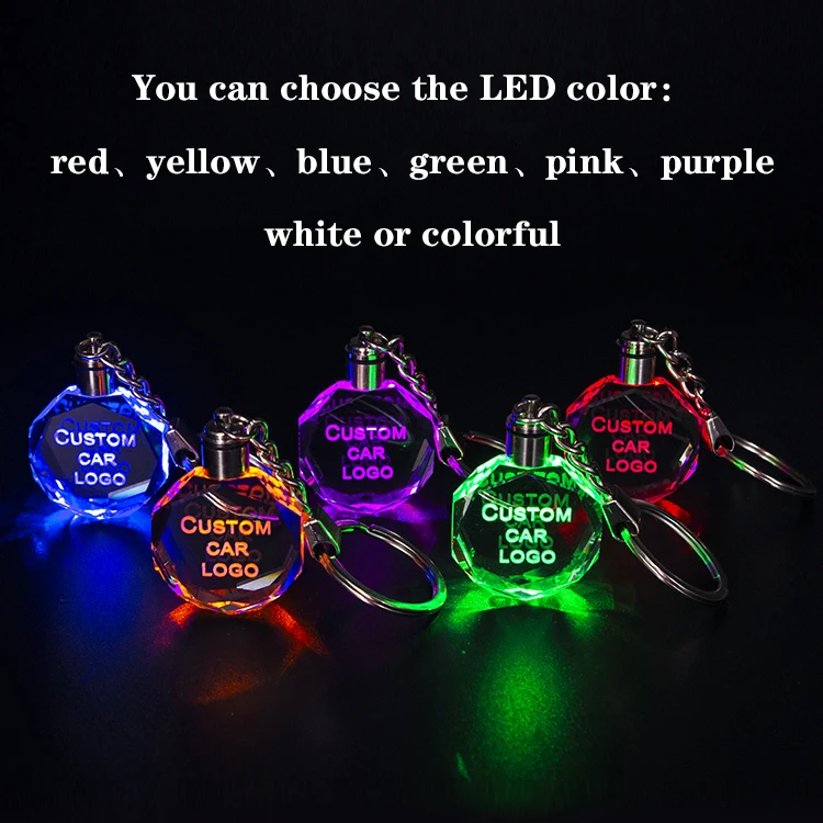 Cheap Wholesale Led Light K9 Blank Crystal Keychains Custom Big Size 3d ...