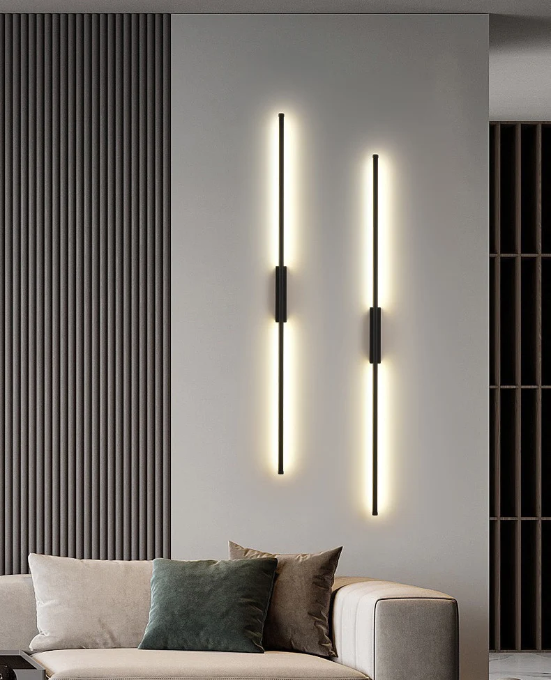 Simple Strip Wall Led Lamp Hallway Black Indoor Led Wall Light Bedroom ...