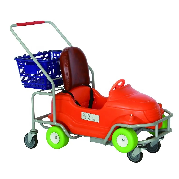Supermarket Kids Fun Cartoon Shopping Cart with Plastic Open Car for ...