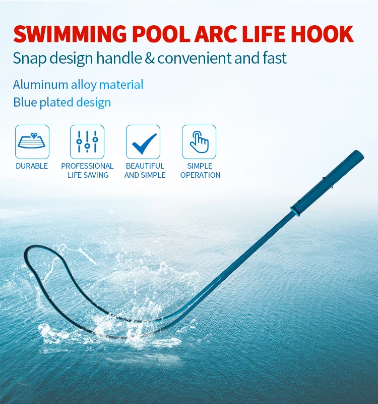 Practical Aluminium Rescue Life Saving Hook for Pools