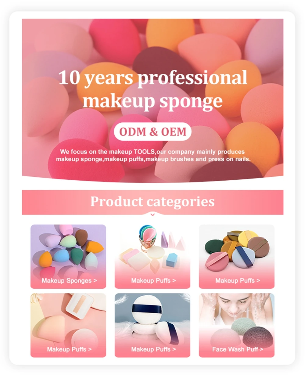 14-Piece Same Color Finger Makeup Sponge Puff Flocking Air Cushion ...