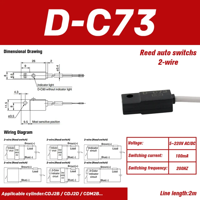 Magnetic switch sensor Reed auto switch D-A93 Z73 C73 A54 A73 Solid ...