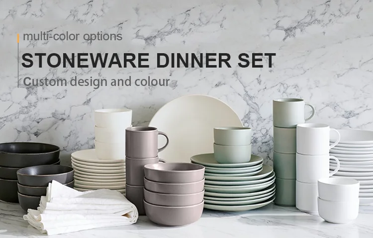 Wholesale Stoneware Dinnerware Set Glaze and Matt Snow Glaze for Home ...