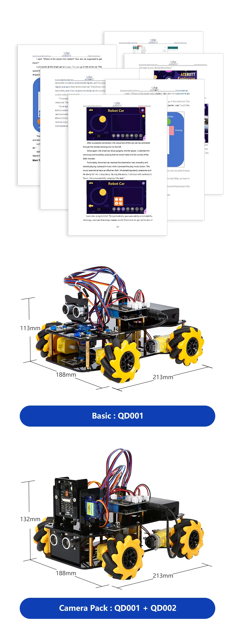 ACEBOTT ESP32 Programmable Robot Car Kit for Arduino Smart Robot Car ...