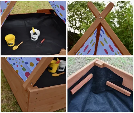 Outdoor Wooden Sandbox Backyard Boat Sandpit For Kids With Colorful ...