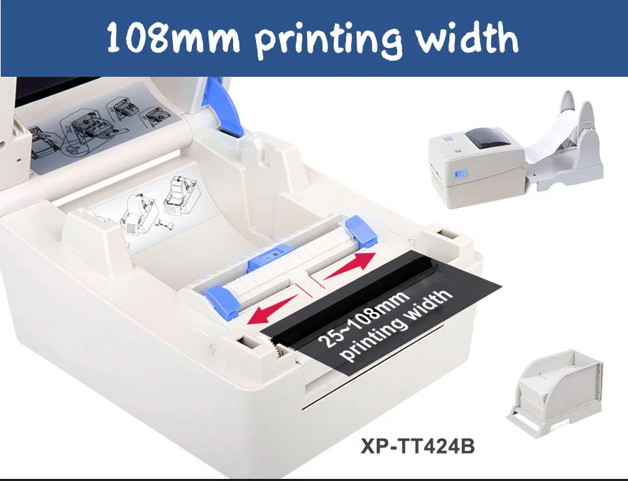 Xprinter Label Thermal Transfer XP-TT424B - 4" Shipping Labels