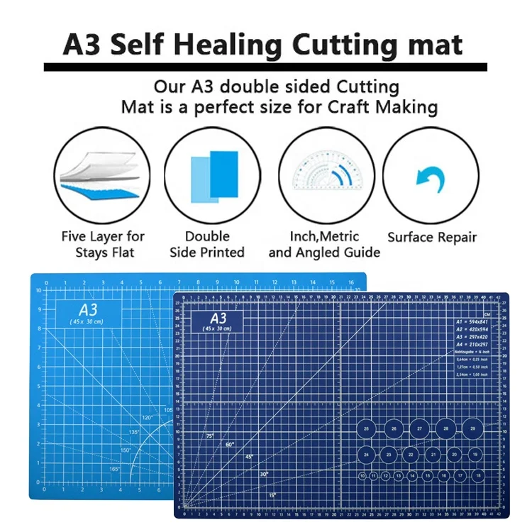 A3 3 Layers Plotter Healing Sewing Mat Cutting Board For Sewing Hobby ...