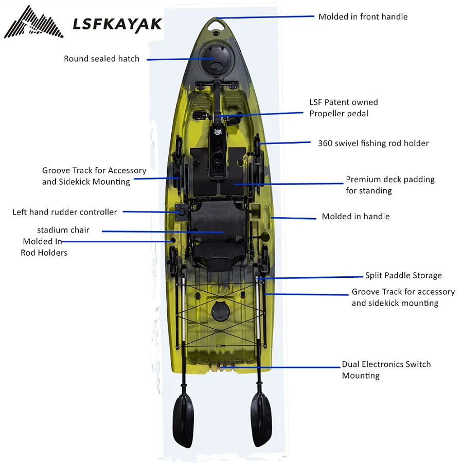 LSF Kayak - Ultimate Pedal Fishing Kayak for Ocean & Lake