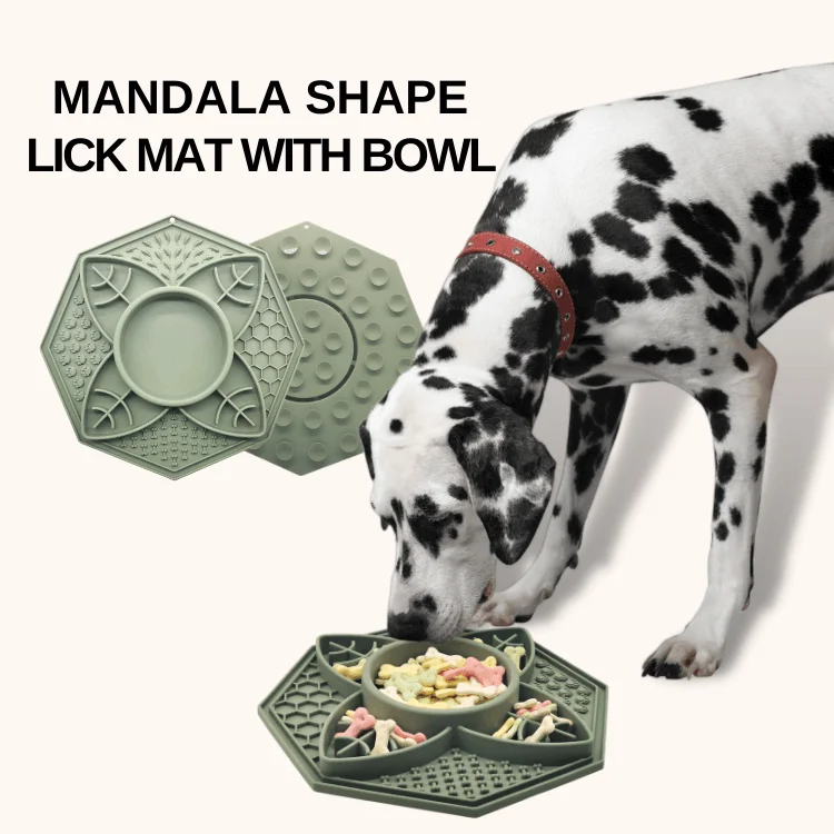 Custom Logo Lick Pad Octogonroud Mandala Dark Green Blue All In One ...