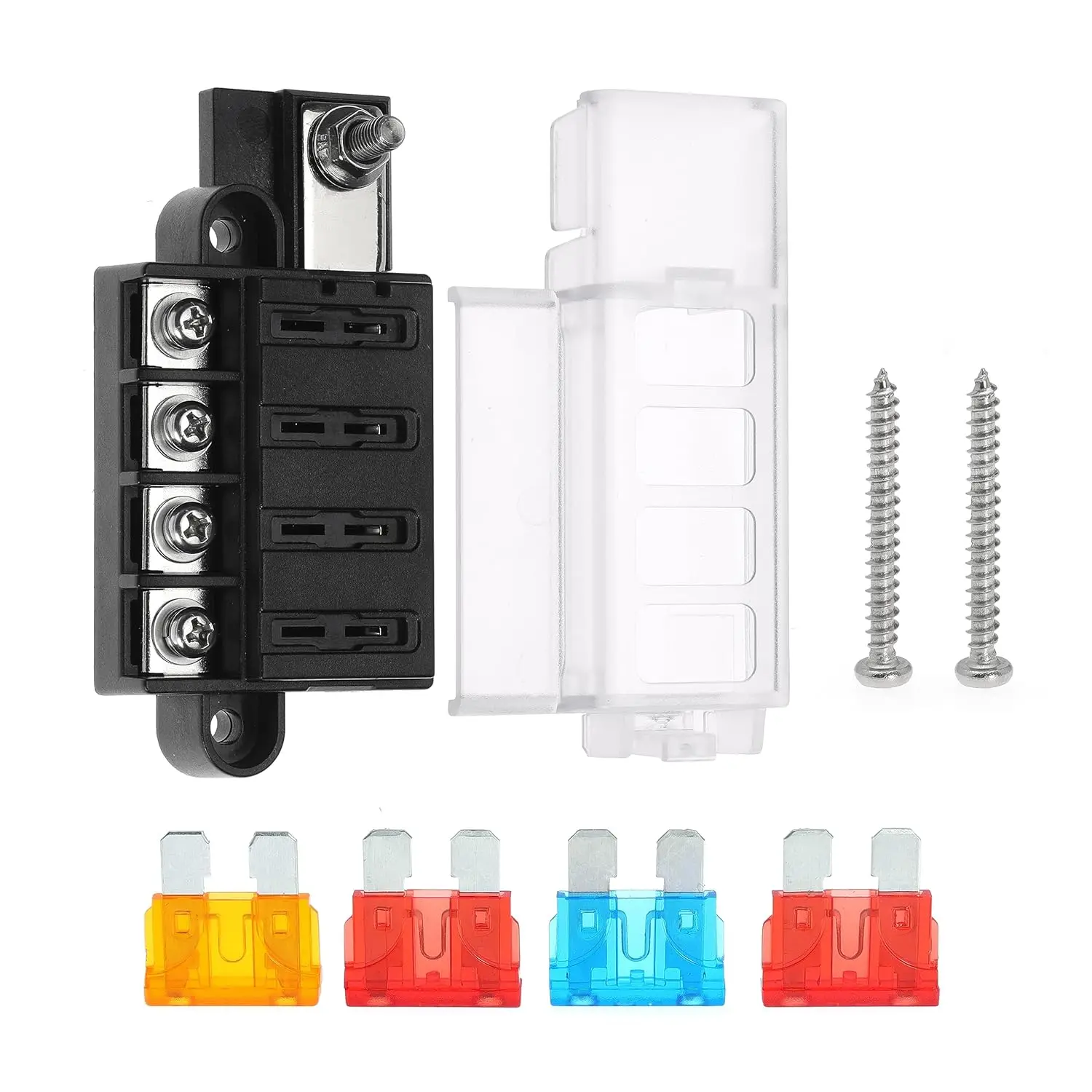 4 Way Fuse Block for ST Blade Fuses - Marine & Automotive