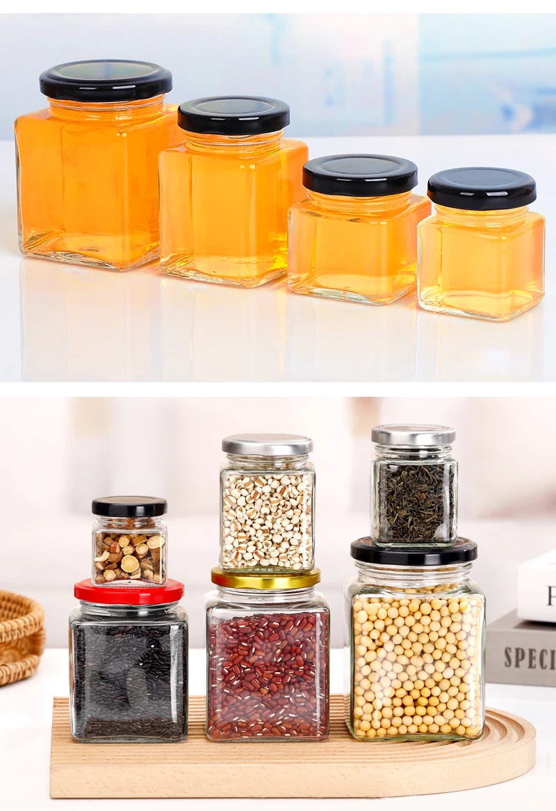 Square Glass Jars with Airtight Lids - Perfect for Storage