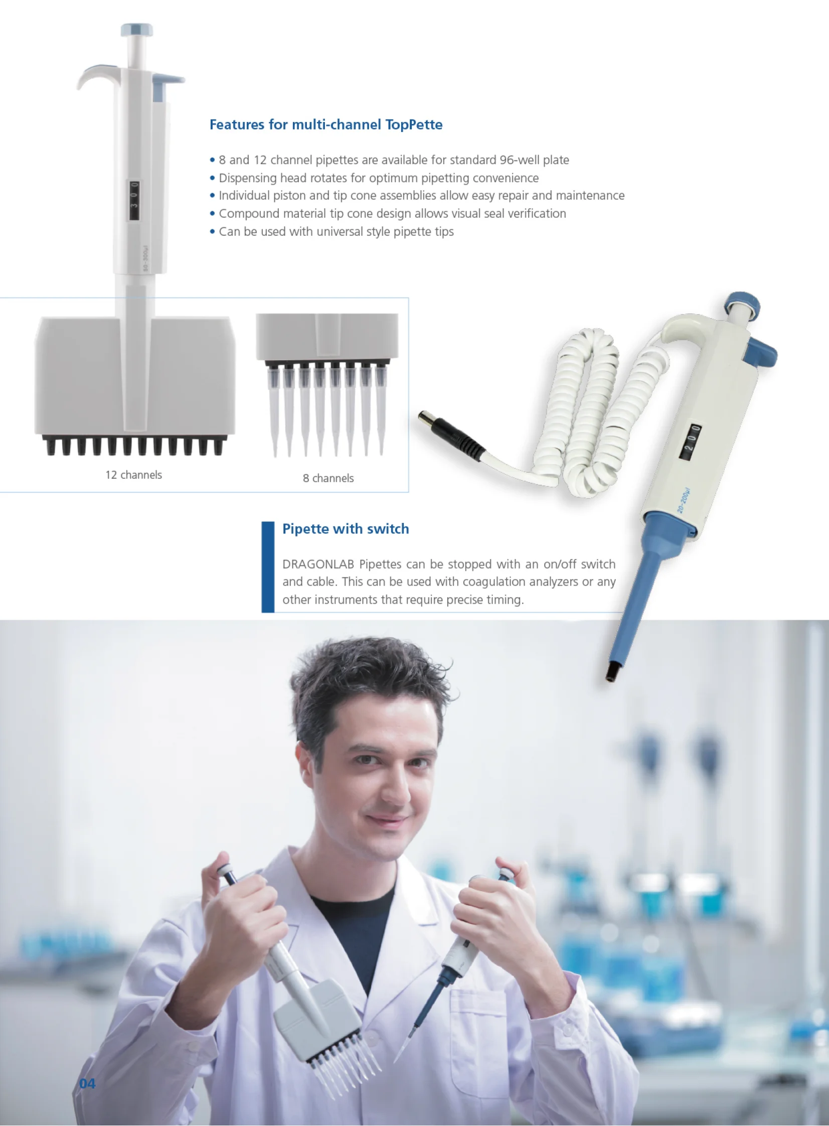 Dlab Laboratory Manual Single Channel Mechanical Adjustable Volume Top ...