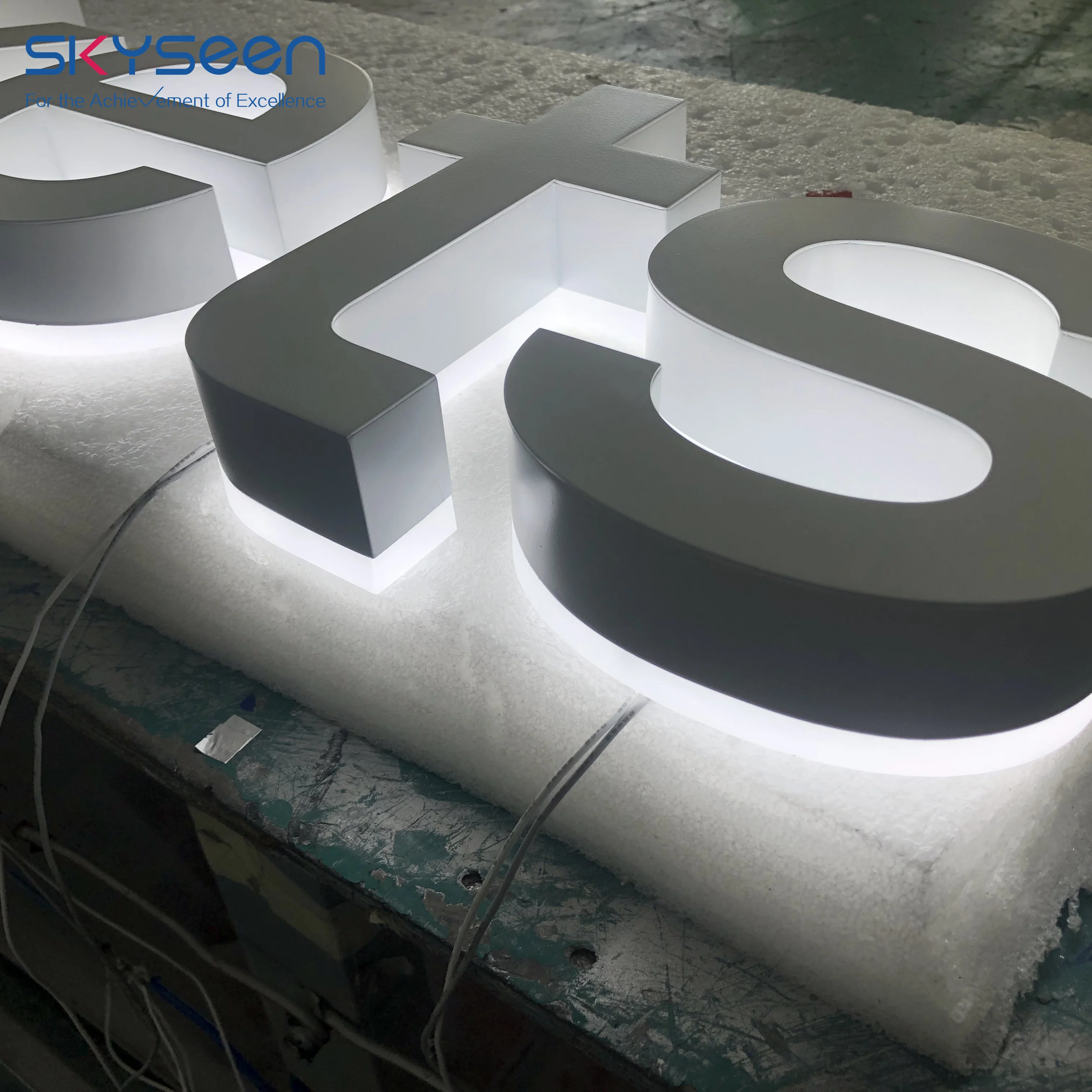 Custom 3D Stainless Steel LED Backlit Acrylic Channel Letters Sign for ...