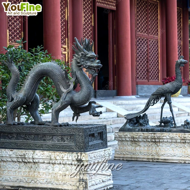Custom Large Size Classic Chinese Mythology Brass Bronze Dragon and ...