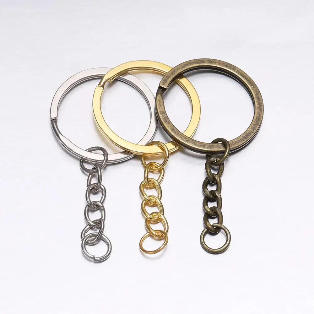 30mm Metal Diy Key Chain Accessory Silver Gold Bronze Round Split Key ...
