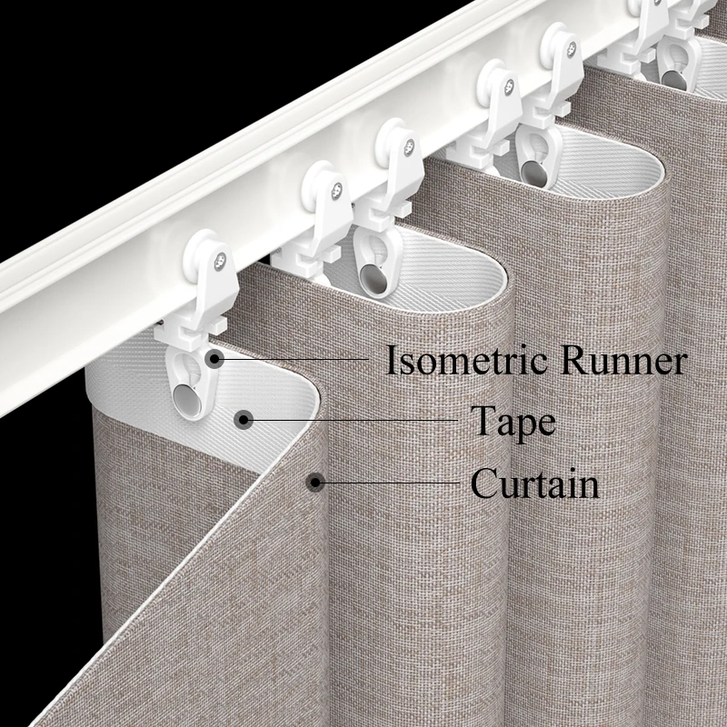 Heavy Duty Aluminium Silent S Fold H Rail Track Bendable Straight for ...